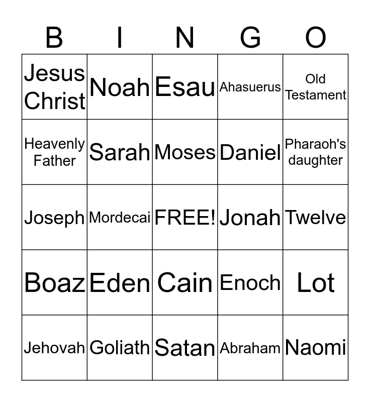 OLD TESTAMENT Bingo Card