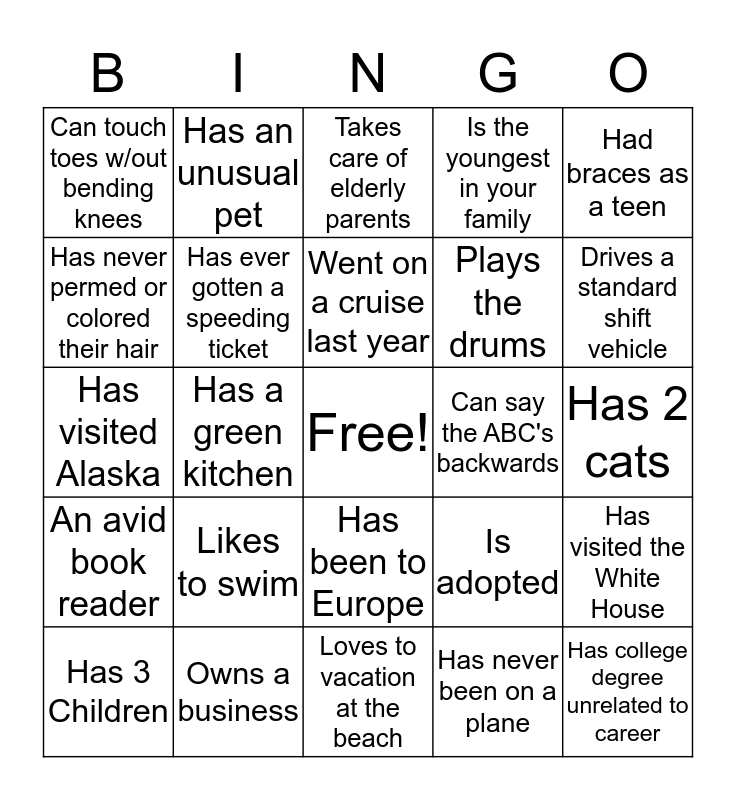 Ladies Night BINGO Card