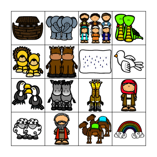Noah's Ark Bingo Card