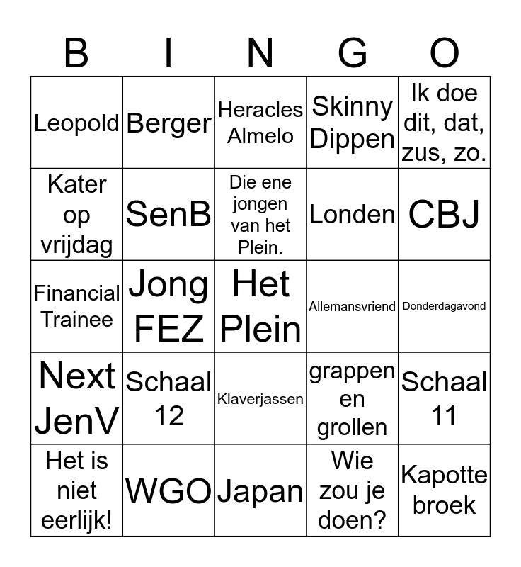 De grote Lars de Groot Bingo Card