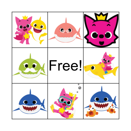 Baby Shark Bingo Card
