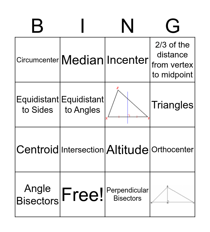 Points of a Triangle Bingo! Bingo Card