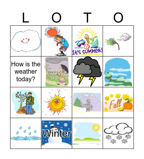 Quel temps fait-il? Bingo Card