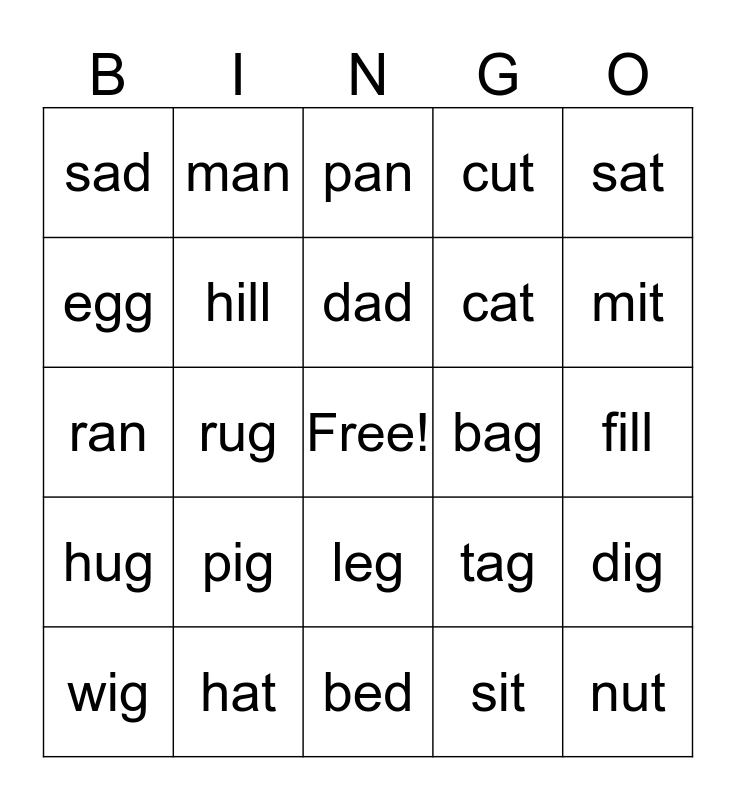 ESL - Level-0 Class Bingo Card