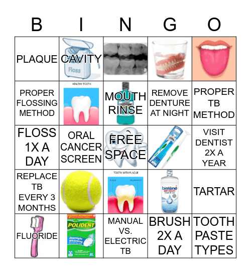 DENTAL BINGO Card