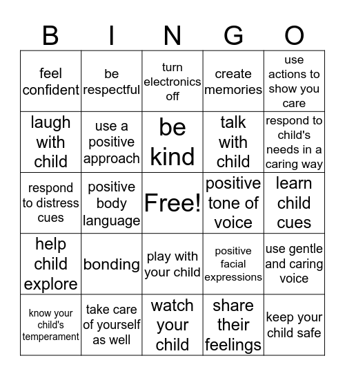 BONDING BINGO Card
