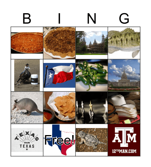 TEXAS BINGO Card
