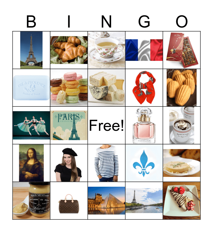 Paris BINGO Card