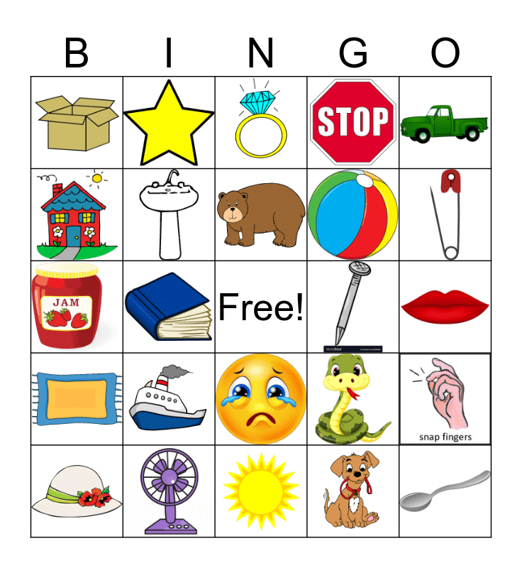 Rhyme Time Bingo Card