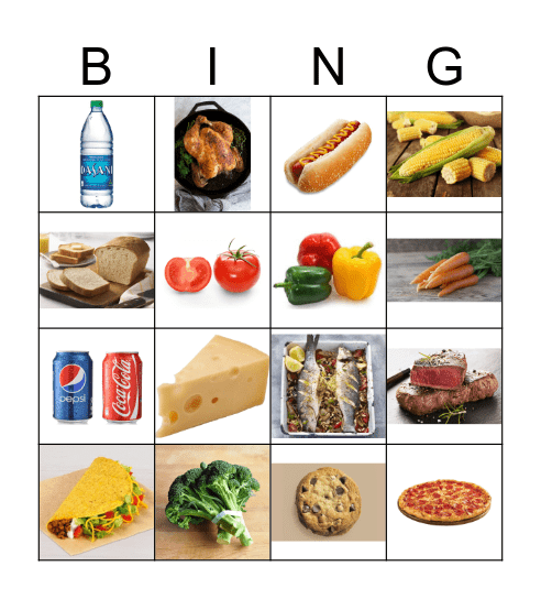 Food Bing Bingo Card