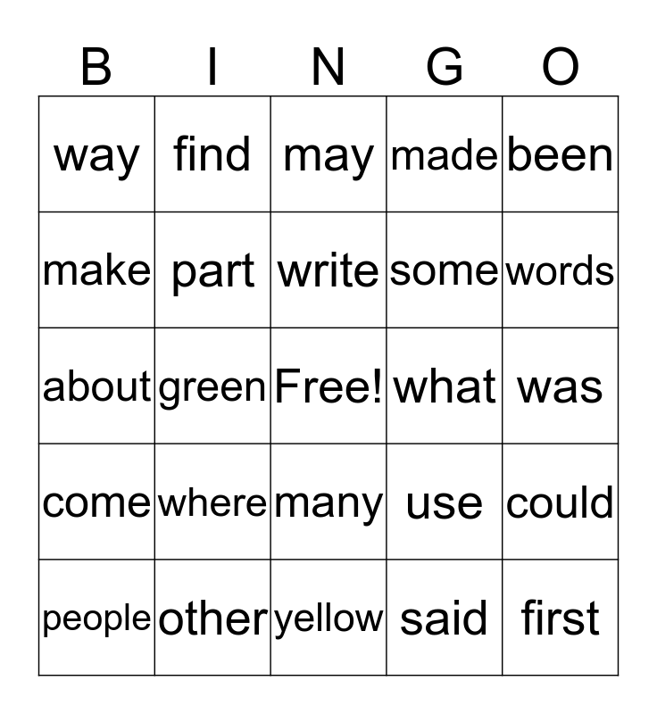 Quarter 4 Bingo Card