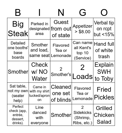 TXRH SAN MARCOS BINGO Card