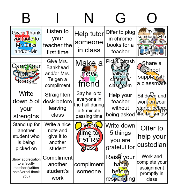 KINDNESS BINGO Card