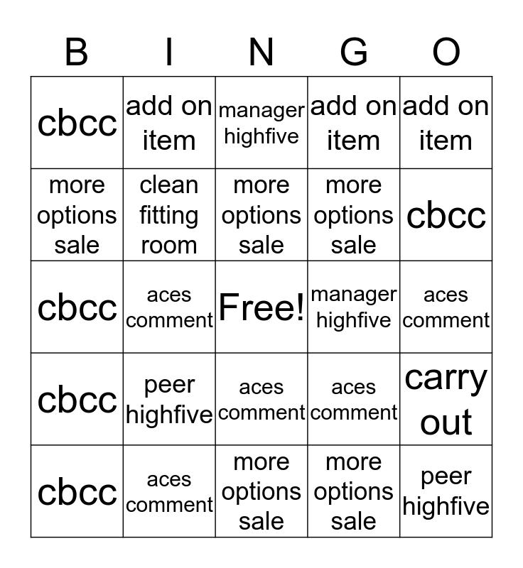 Academy Execute to Win Bingo Card