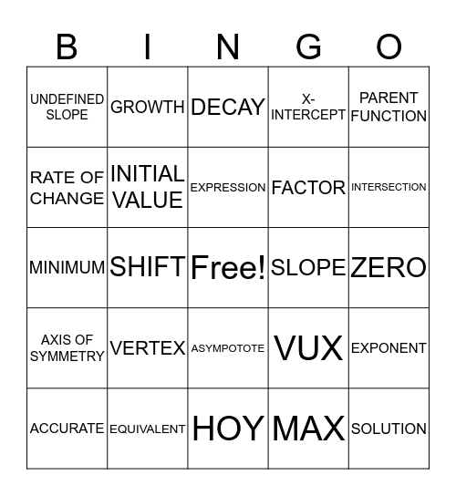 STAAR REVIEW Bingo Card