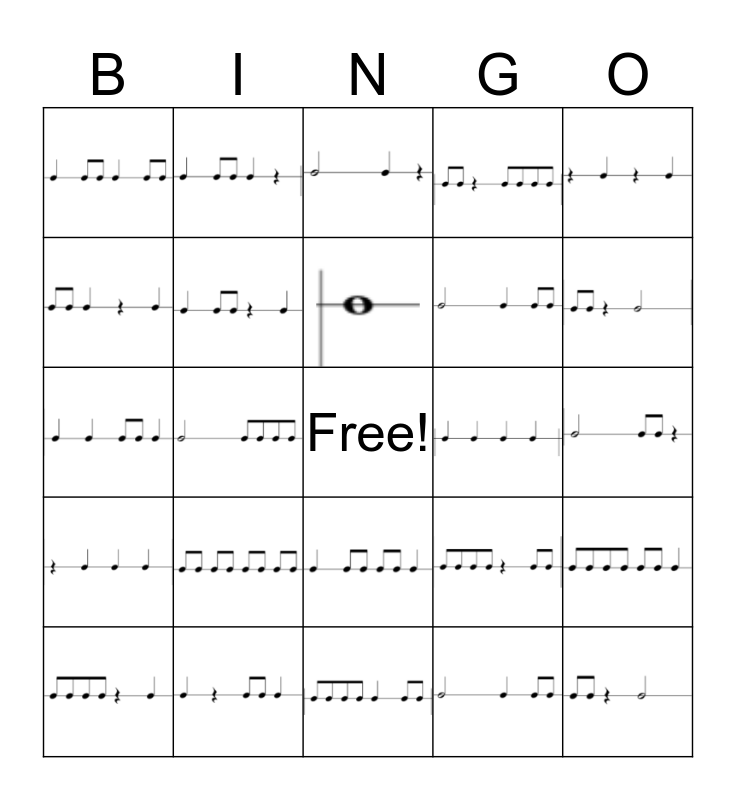 RHYTHM BINGO Card