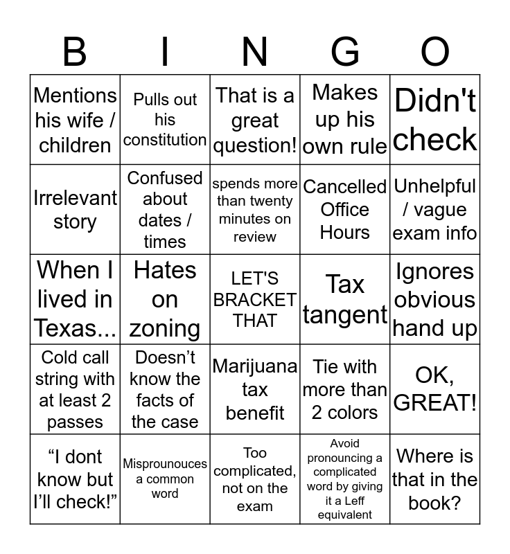 Bracketed with Leff: Bingo Edition Bingo Card