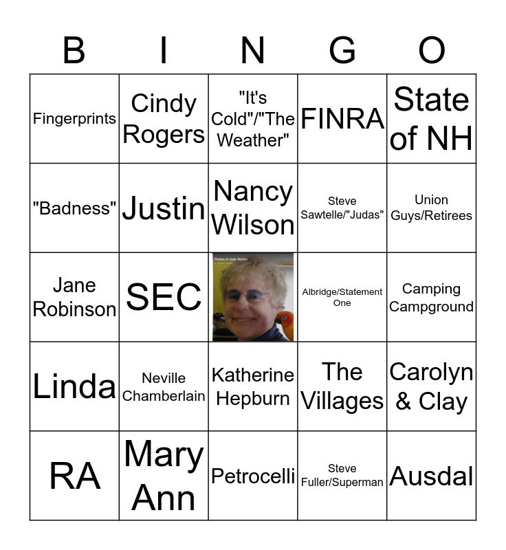Joan's Jolly Jingo Bingo Card