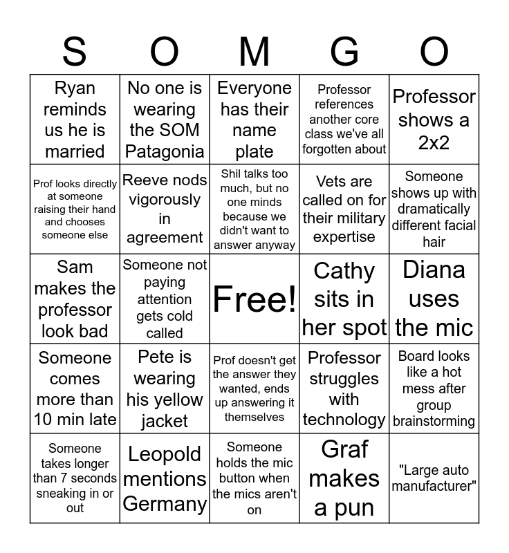 Blue Bingo Card