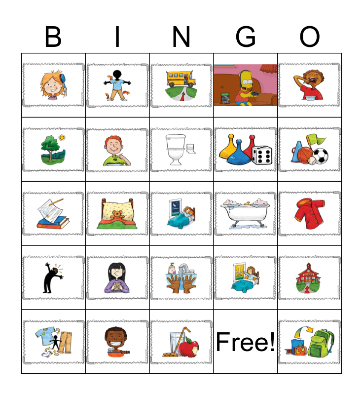 DAILY ROUTINE Bingo Card