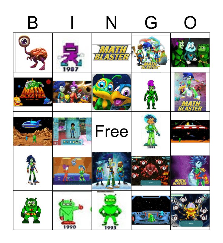 Math Blaster Bingo Card
