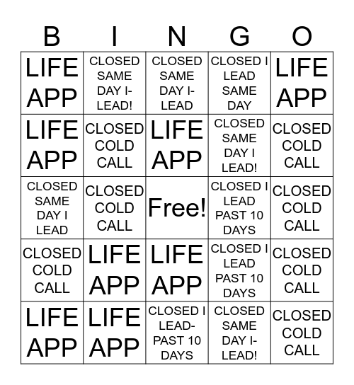 INTERNET LEAD HUSTLE Bingo Card