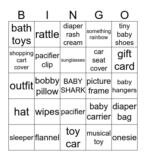 Baby Sharp - Baby Shark Bingo Card