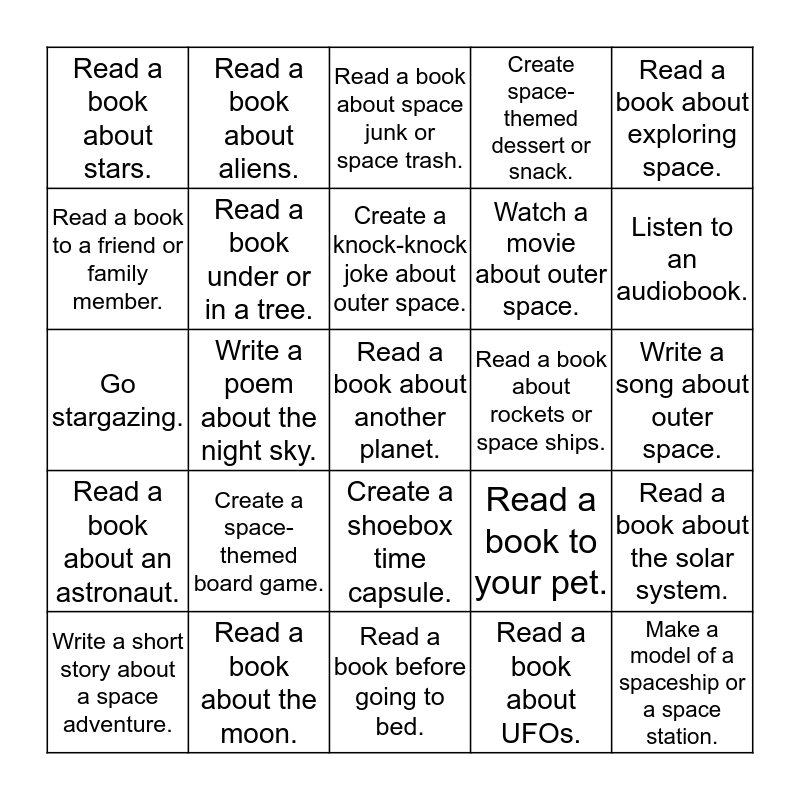 Universe of Stories Bingo Card