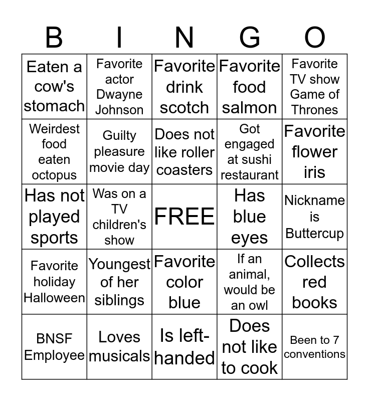 NARBW Diamonds Bingo Card