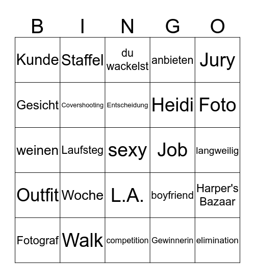 Flopmodeln Bingo Card