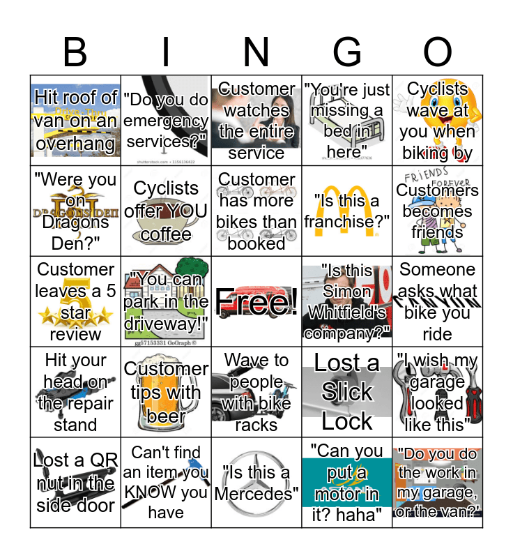 velofix mechanic BINGO Card