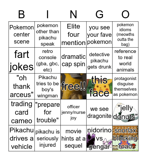 Detective Bingochu Bingo Card
