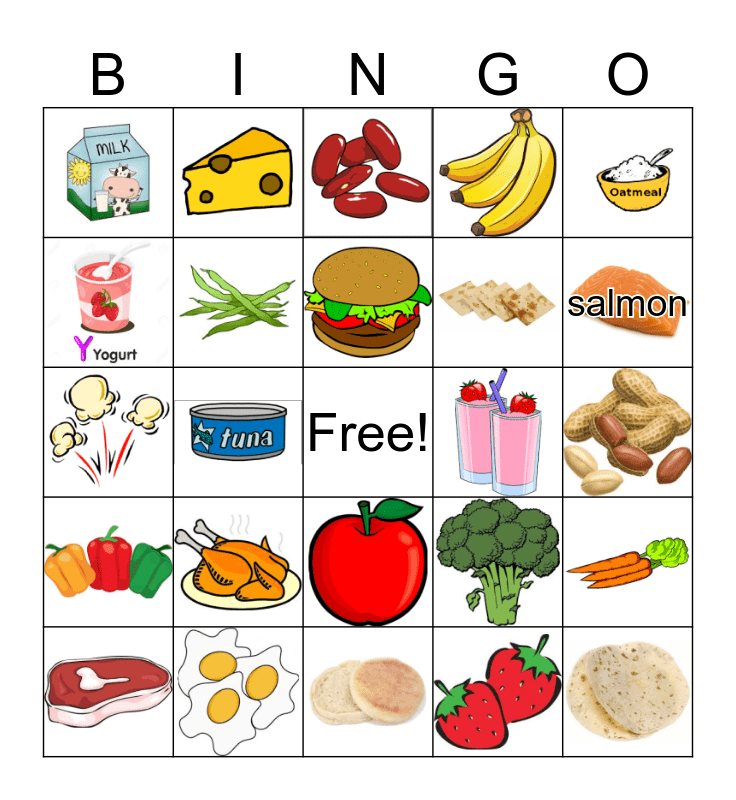 GEP Nutrition Bingo Card