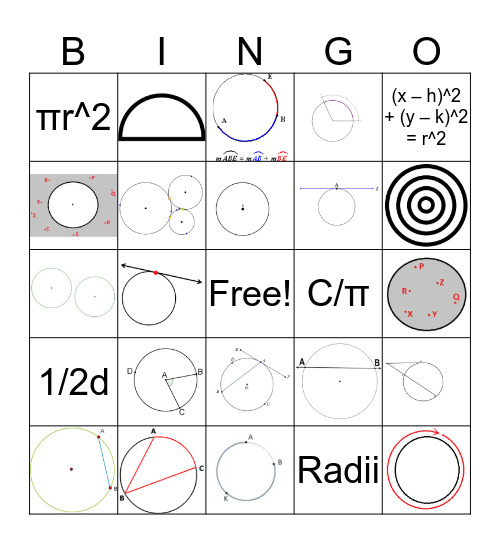 Circles Bingo Card