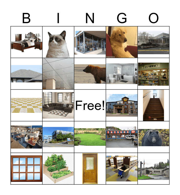 Parts of My Home & Buildings Bingo Card