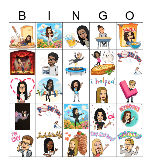 Bitmoji Bingo Card