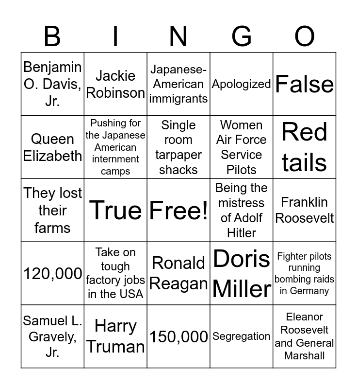 #10 Bingo Card