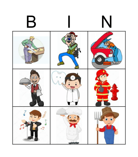 OCCUPATIONS Bingo Card