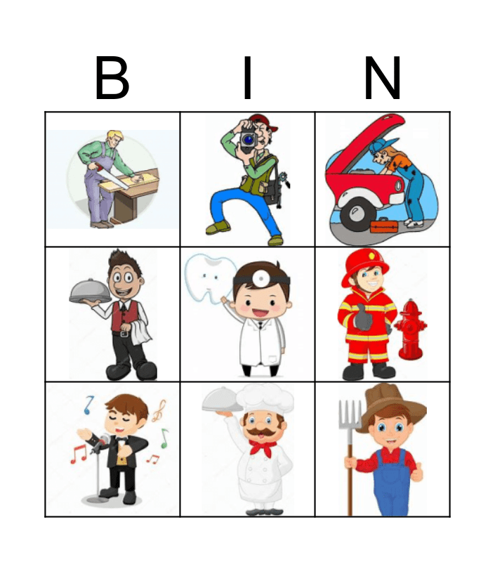 OCCUPATIONS Bingo Card