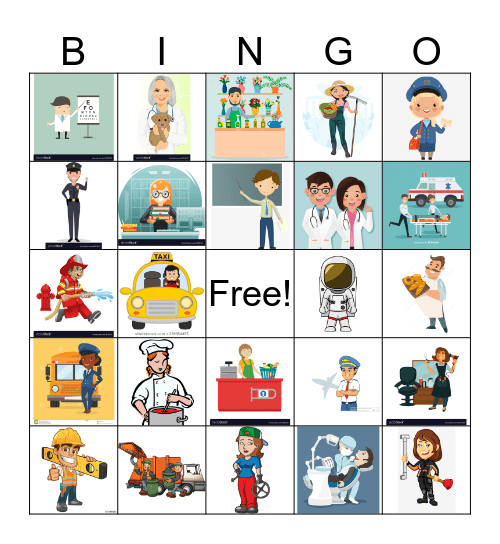 Bingo des métiers! Bingo Card