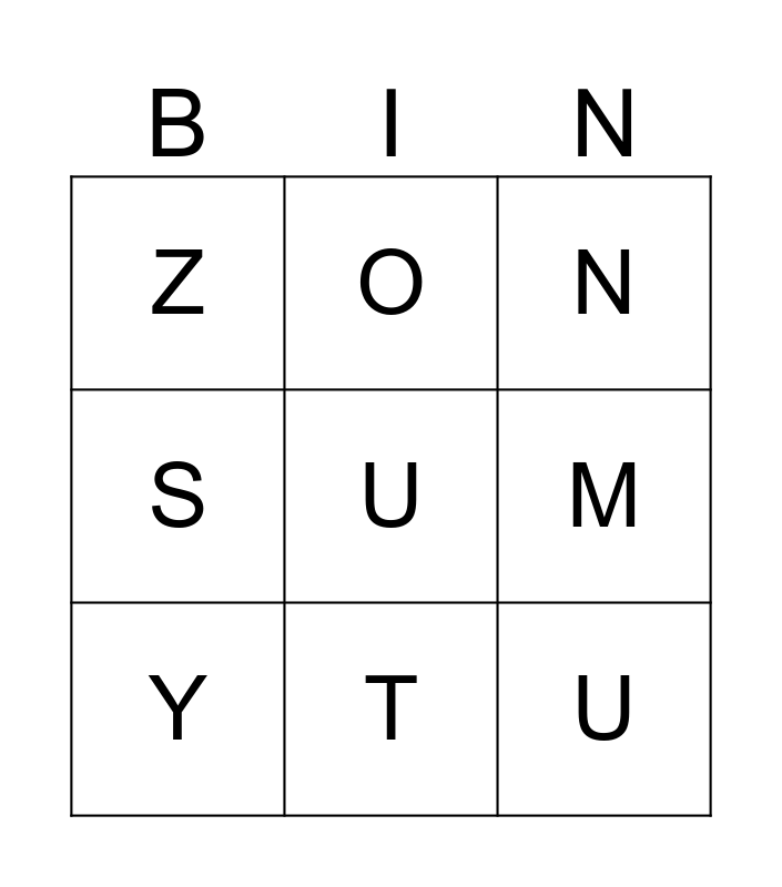 Good Bingo Card