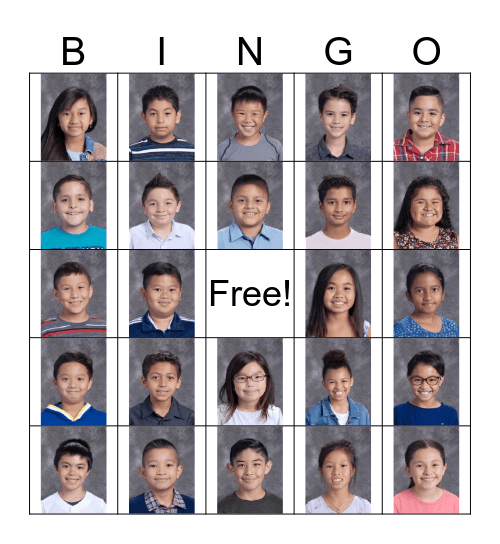 Face Bingo Card