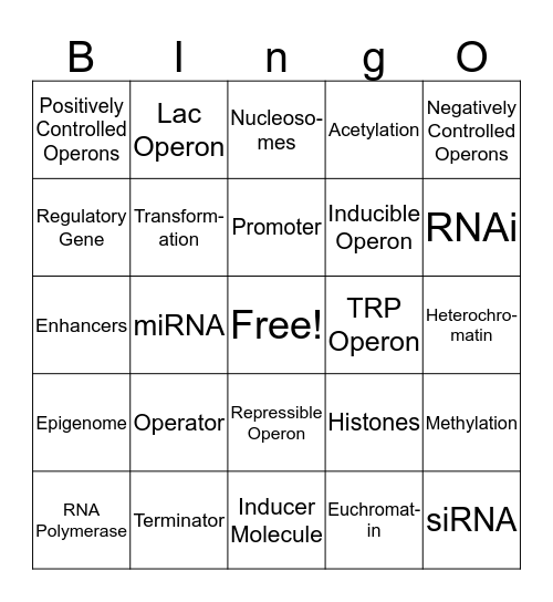 Tic Tac BIngO Card
