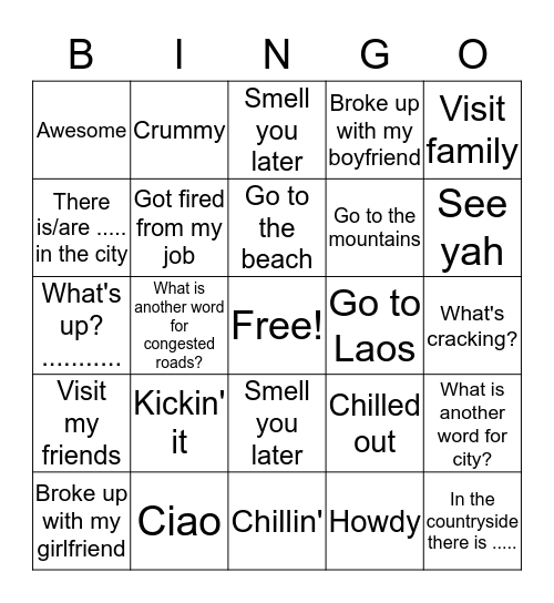 Bingo Card Bingo Card