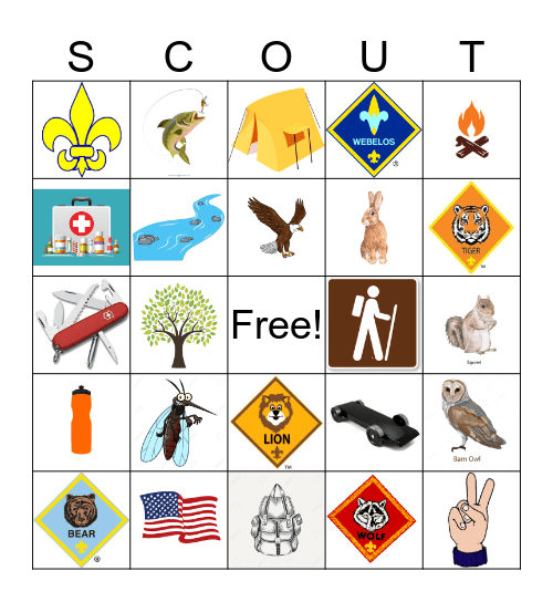 Scout Camping Bingo Card