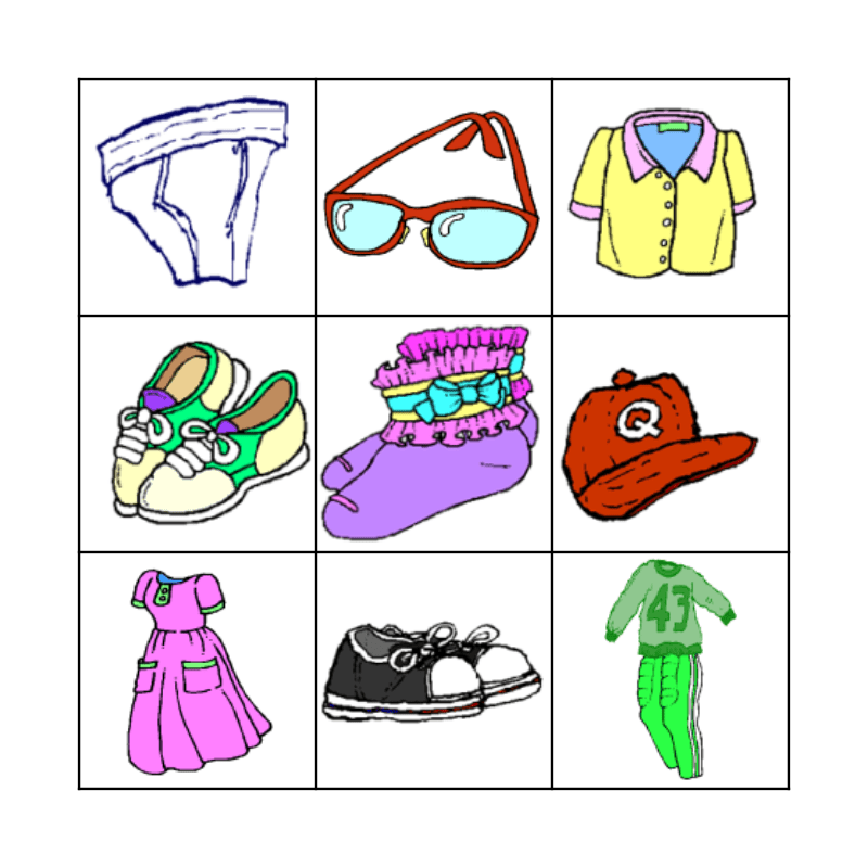 Bingo Dillad Bingo Card