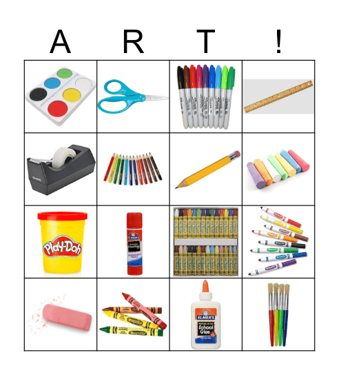 ART SUPPLIES Bingo Card