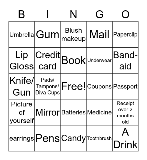 She Said Yes Bingo Card