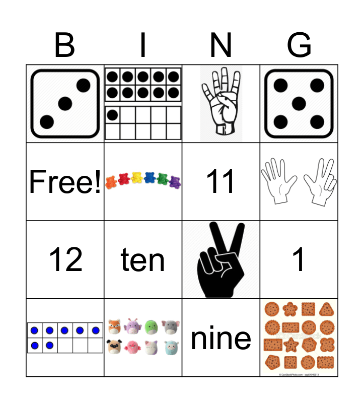 Numbers Bingo Card