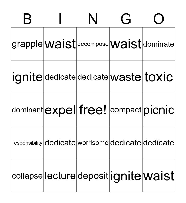 learn peeps Bingo Card